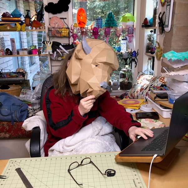 Bison Head Paper Craft, Digital Template, Origami, PDF Download DIY ...