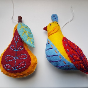 Partridge & Pear PDF pattern for a hand sewn wool felt | Etsy
