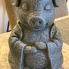 Pig Statue, Meditating Buddha Pigs, Zen Animals, Pig Figures, Concrete ...