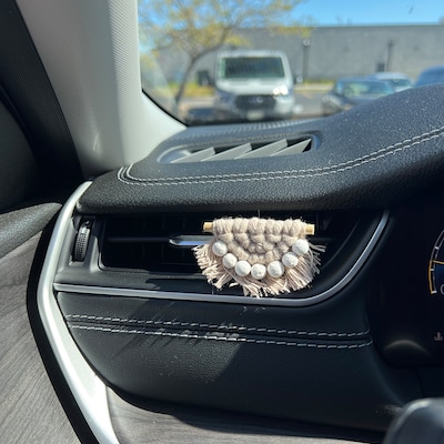 Macrame Car Vent Clips & Oil Diffuser the ORIGINAL Lava Stone Bead ...