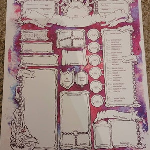 Form-fillable Sunlit Character Sheets - Etsy Canada