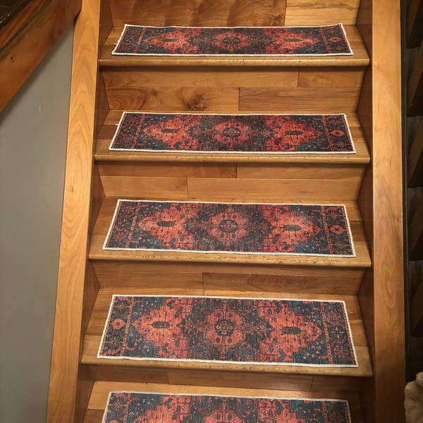 Custom Size Striped Runner Rug - Modern Design Stair Treads - Non Slip ...