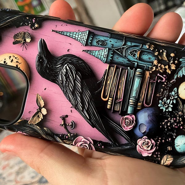 Christmas Phone Case, Cute Reindeer Design With Faux Embroidery Effect ...