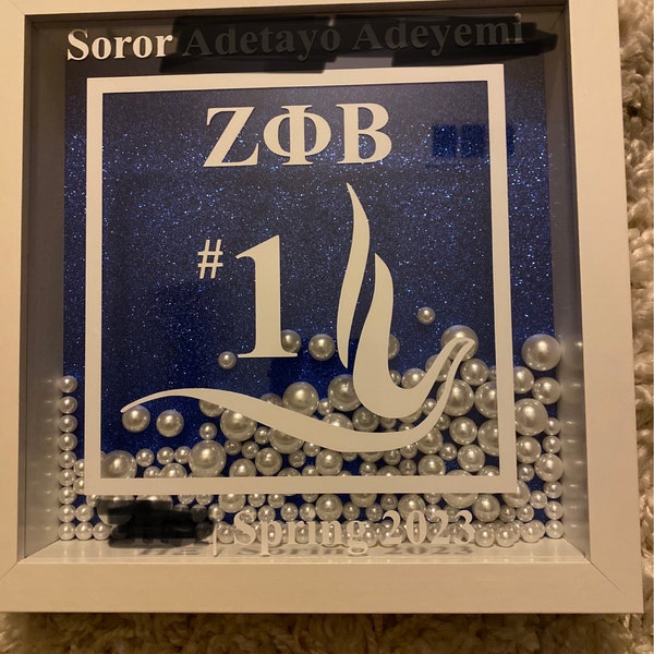 Personalized Zeta Phi Beta Shadow Box - Etsy