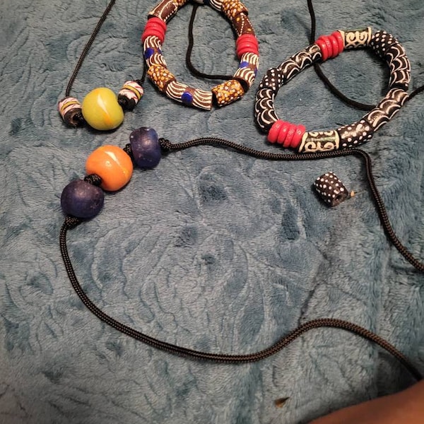 Shop Unique Adinkra Gye Nyame Designs 14 African Glass Beads From Ghana ...