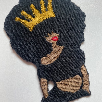 African American Queen Embroidery Design, Black Woman Embroidery Design ...