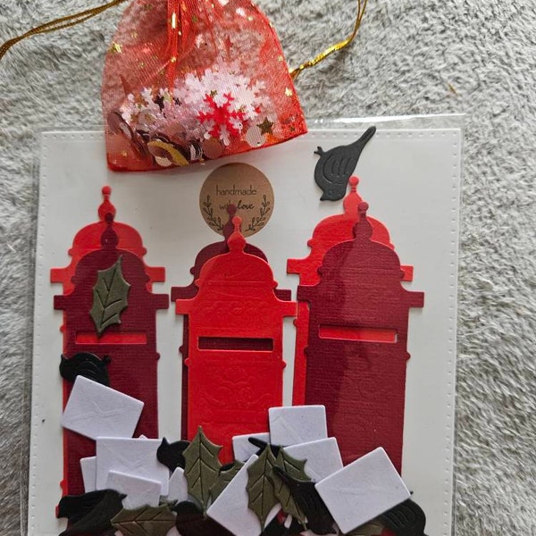 Die Cut Christmas Post Box, Mail Box Embellishments, Scrapbooking ...