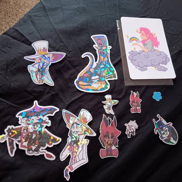 Hazbin Hotel Lucifer Sticker 4 Hazbin, Glitter, Laminated, Lucifer ...
