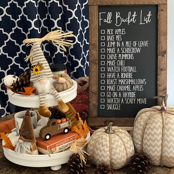 Fall Bucket List Sign Chalkboard Fall Sign Rustic Fall Sign Rustic ...