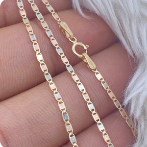 Solid 10K Tricolor Gold Chain, 10KT Tri-tone Gold Chain, Real Gold ...