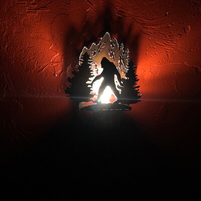 Sasquatch Bigfoot Yeti Night Light Made Out of Rusted Steel - Etsy