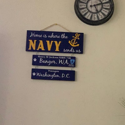 Home is Where the Navy Sends Us, Navy Sign, Patriotic Wall Décor, Navy ...