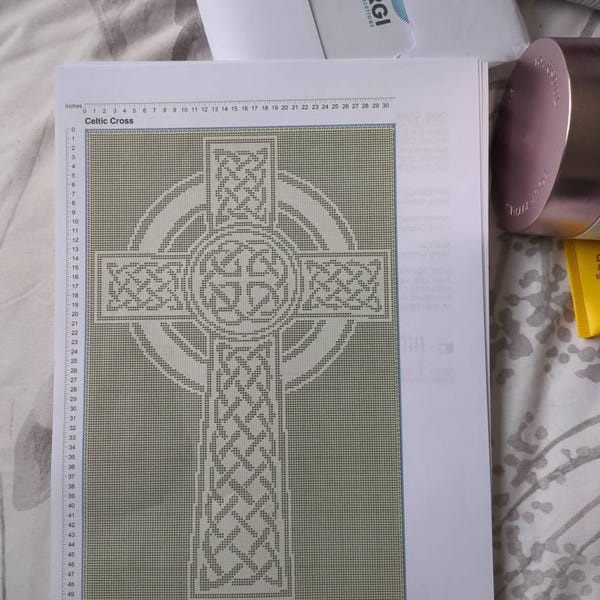 Celtic Cross Filet Crochet Chart Pattern - Etsy