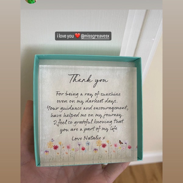 Thank You Gift, Personalised Thank You Gift, Thank You Keepsake, Gift ...