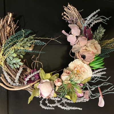 XL Customizable Intention Crescent Moon Wreath/ With Spell Jar ...