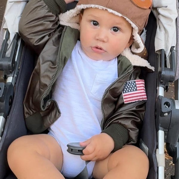 Personalized Green Kids Aviator Jacket*baby Pilot Jacket*infant Aviator ...