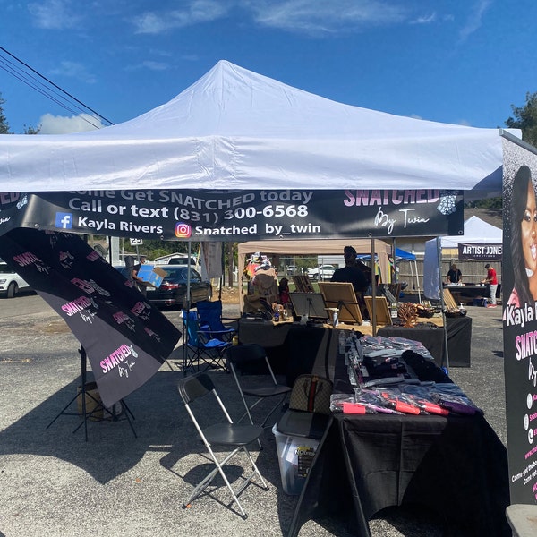 Canopy Vinyl Banner 9ft X 1ft Full Color Custom Printed Banner Full Kit ...