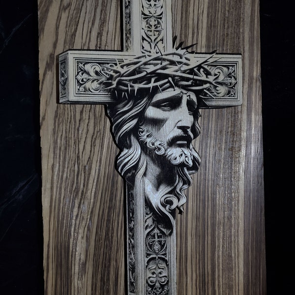 Crucifixion Cross With Jesus 3D Illusion Digital Design for Laser ...