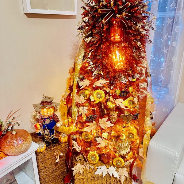 Copper and Gold Christmas Tree Topper Bow Autumn Tree Topper Bow ...