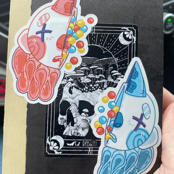 Split Gum Ball Clown Waterproof Stickers! - Etsy