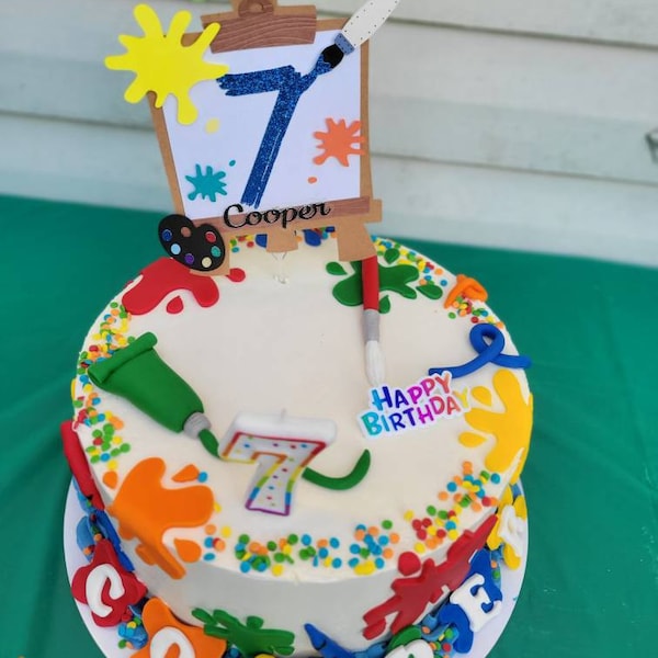 Painting Cake Topper, Art Cake Topper Perfect for a Painting Party ...