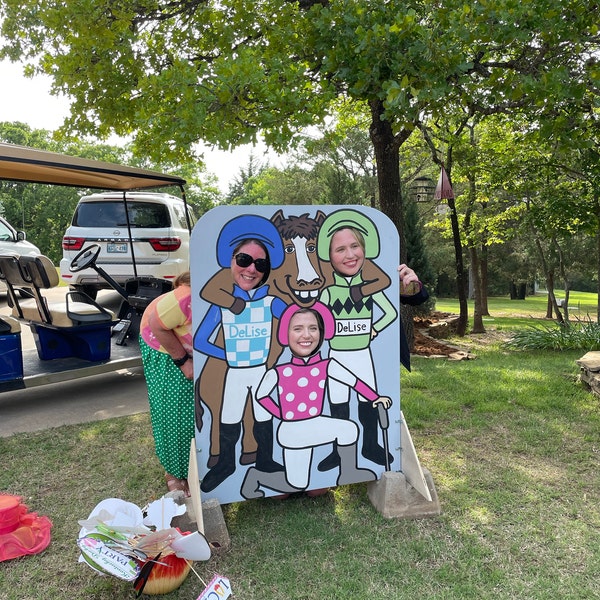 Outdoor Tailgate Wooden Photo Booth Prop, Holiday, Party, and Festival Face in Hole Photo Op ...