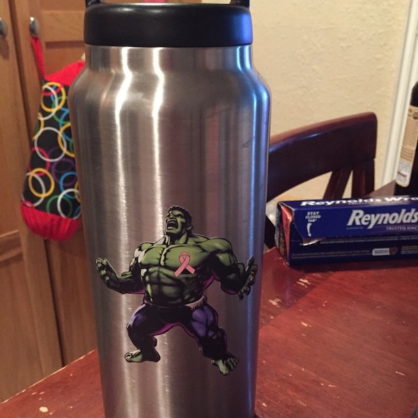 Hulk Smash Breast Cancer Decal Yeti Tumbler - Etsy