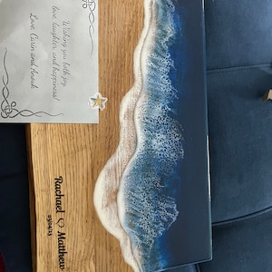 Wood Live Edge Floating Shelves With Ocean Waves Coastal Beachy Room ...