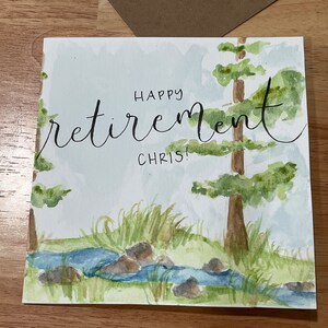 Cute Watercolor Hand Lettered Teacher Retirement Card, Books Theme - Etsy