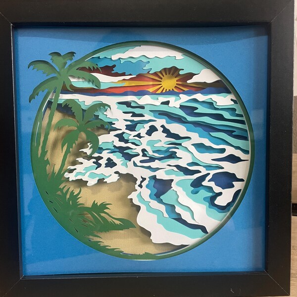 Sea Turtle Shadow Box Svg, Turtle Paper Cut Light Box, Shadow Box ...