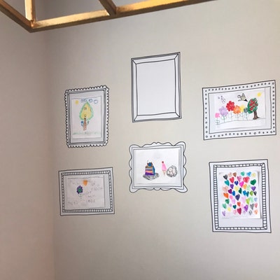 Kids Art Display Frames Photo Frames Wall Stickers Peel and Stick - Etsy
