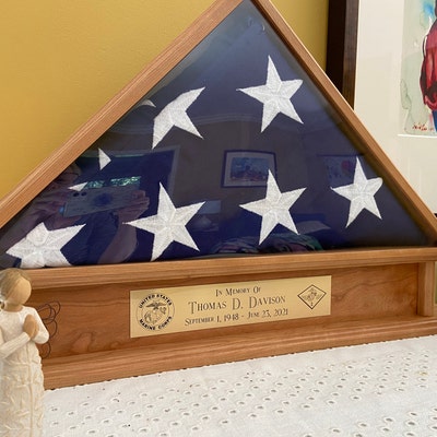 Flag Display Flag Stand Oak Flag Box 3x5 Flag Box - Etsy