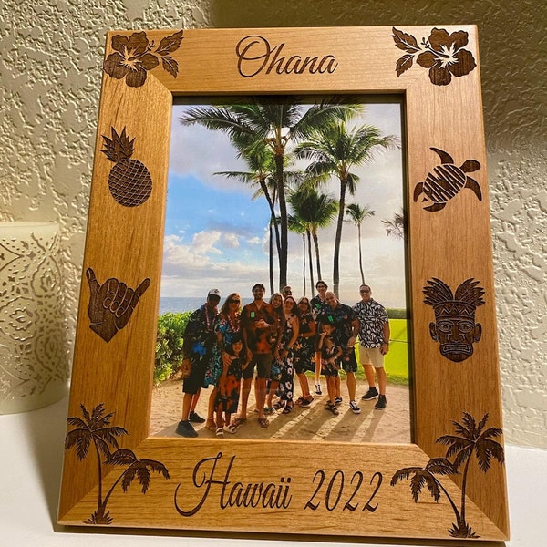 Hawaii Picture Frame 5x7 Vacation Custom Laser Engraved Frame - Etsy