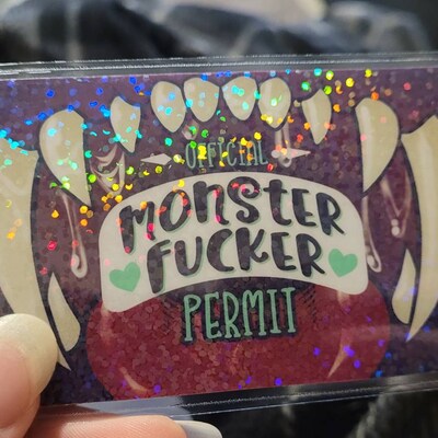 Monster Lover/ Fker Permit Laminated Holographic - Etsy