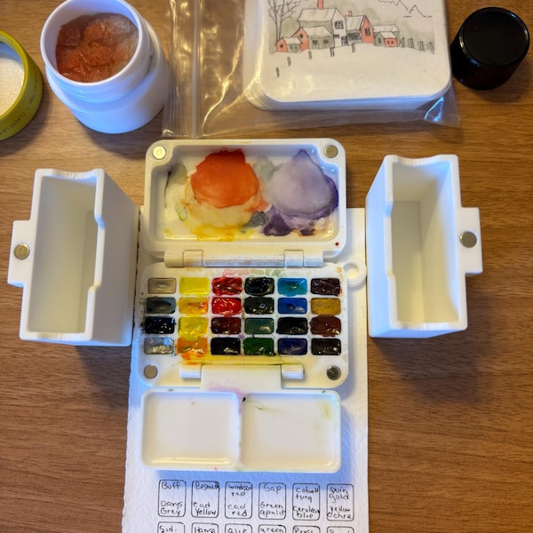 Mini Watercolor Palette, Compact, Portable Watercolour Paint Set ...