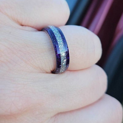 Unicorn Poop Diamondcast Ring With Opal Inlay on an 8mm Wide - Etsy