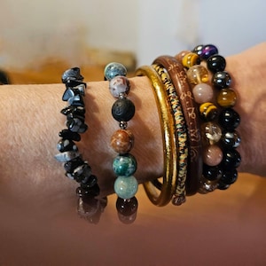 Shadow Work Bracelet, Embrace Your Shadows Bracelet, Crystal Bracelet ...