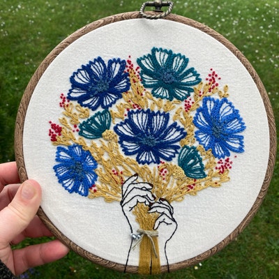 Floral Letter r Hand Embroidery Pattern / Digital PDF Download ...