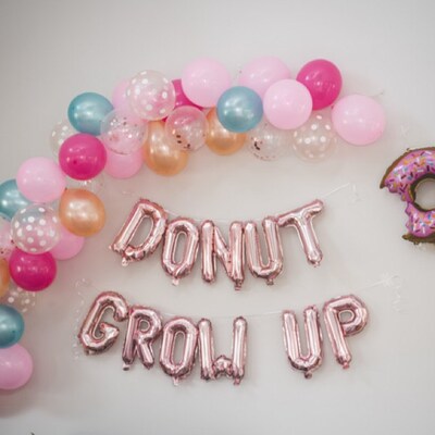 Donut Balloons Donut Grow up Party Balloons Donut Balloon Garland Kit Donut Birthday Party ...