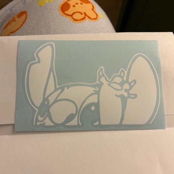 Lilo & Stitch Inspired Stitch Waving Vinyl Decal Car Window, Bumper ...