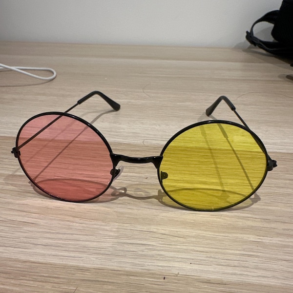 Funky Spamton Round Sunglasses, Cool Fancy Dress Glasses, Metal Frame ...