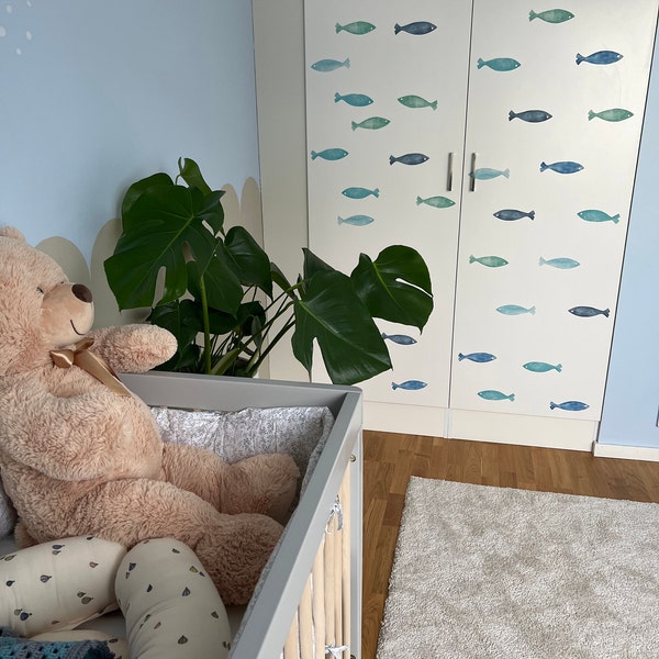 Fish Wall Decals, Blue Underwater Kids Room Stickers, Nautical Nursery ...