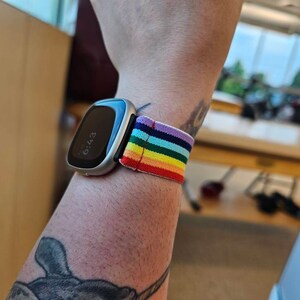 Elastic Watch Band Any Watch Model, Any Size Thick Rainbow Pride ...