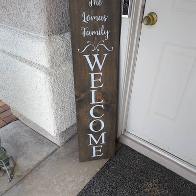 Farmhouse Welcome Sign, Wooden Rustic Decor, Front Door Porch Entryway ...