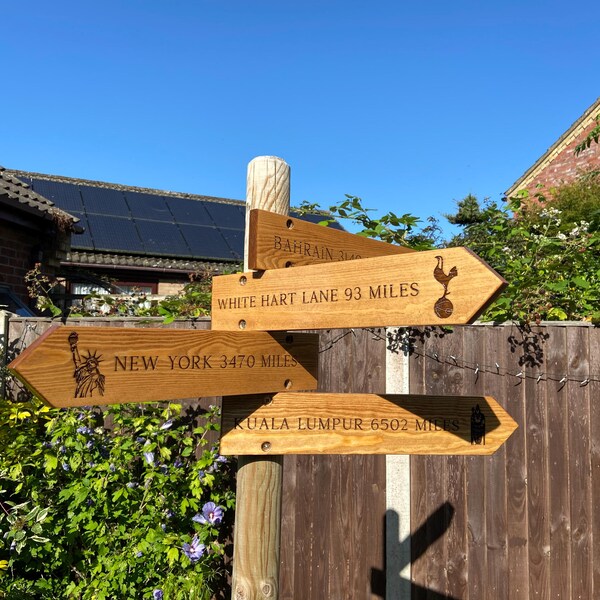 Personalised Garden Signpost Signs - Etsy UK