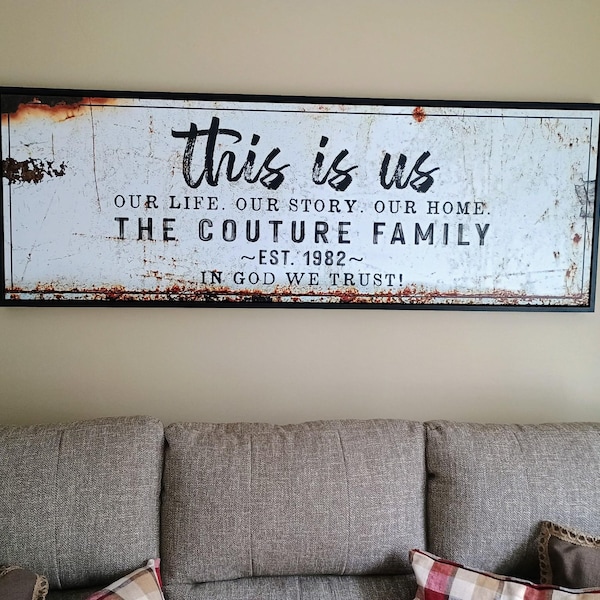 Rustic Farmhouse Wall Decor | Farmhouse Sign | Personalized Name Canvas ...