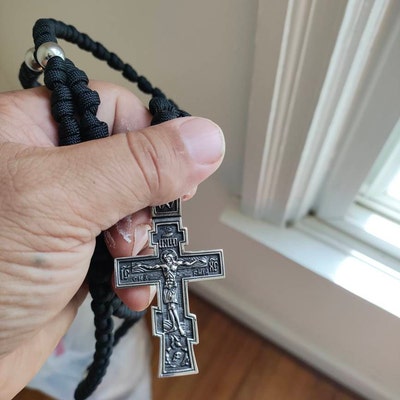 Black Eastern Orthodox Prayer Rope Chotki, 33 Count Barrel Knots. 550 ...