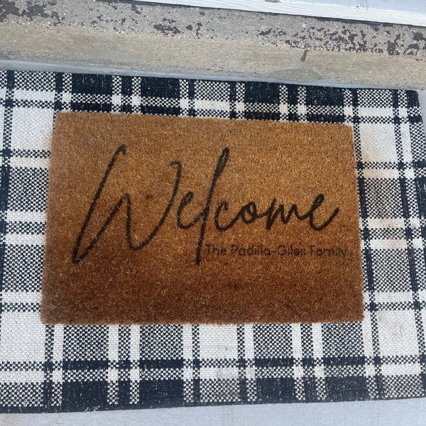 Custom Welcome Mat-personalized Welcome Mat-front Porch Mat-welcome Mat ...