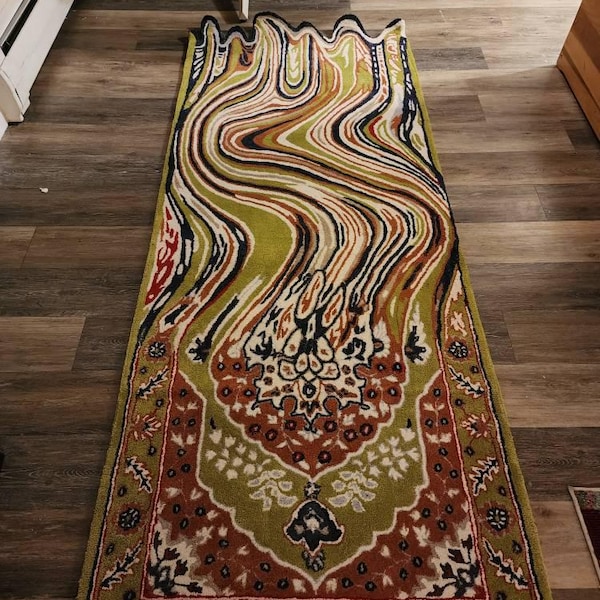 Optical Illusion Irregular Tufted Rug Loop Rug. for Bedroom Rug. Area ...