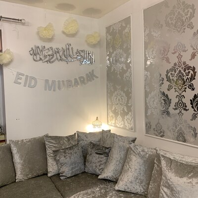 Mirror Finish Kalima Shahada Islamic Wall Art, Mirror Effect Wooden ...